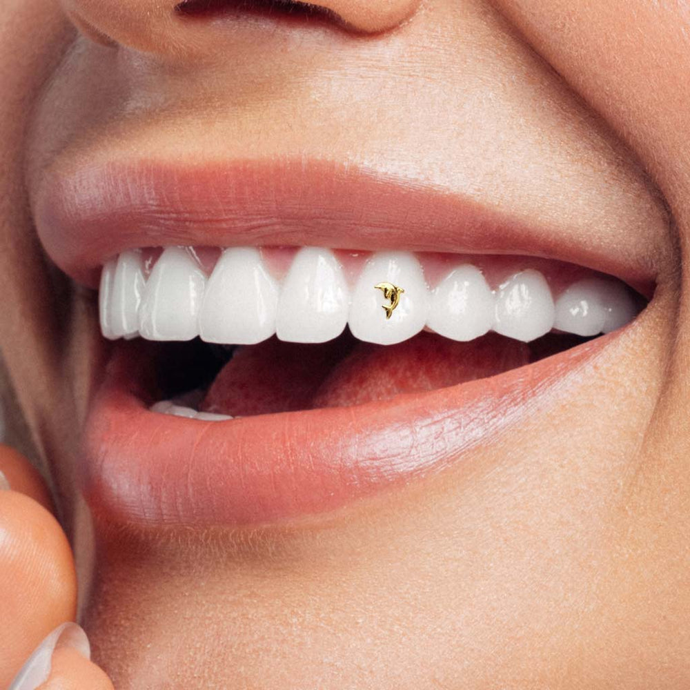 Dolphin Tooth Gem – 22k Solid Gold | Graceful & Unique Smile Accent
