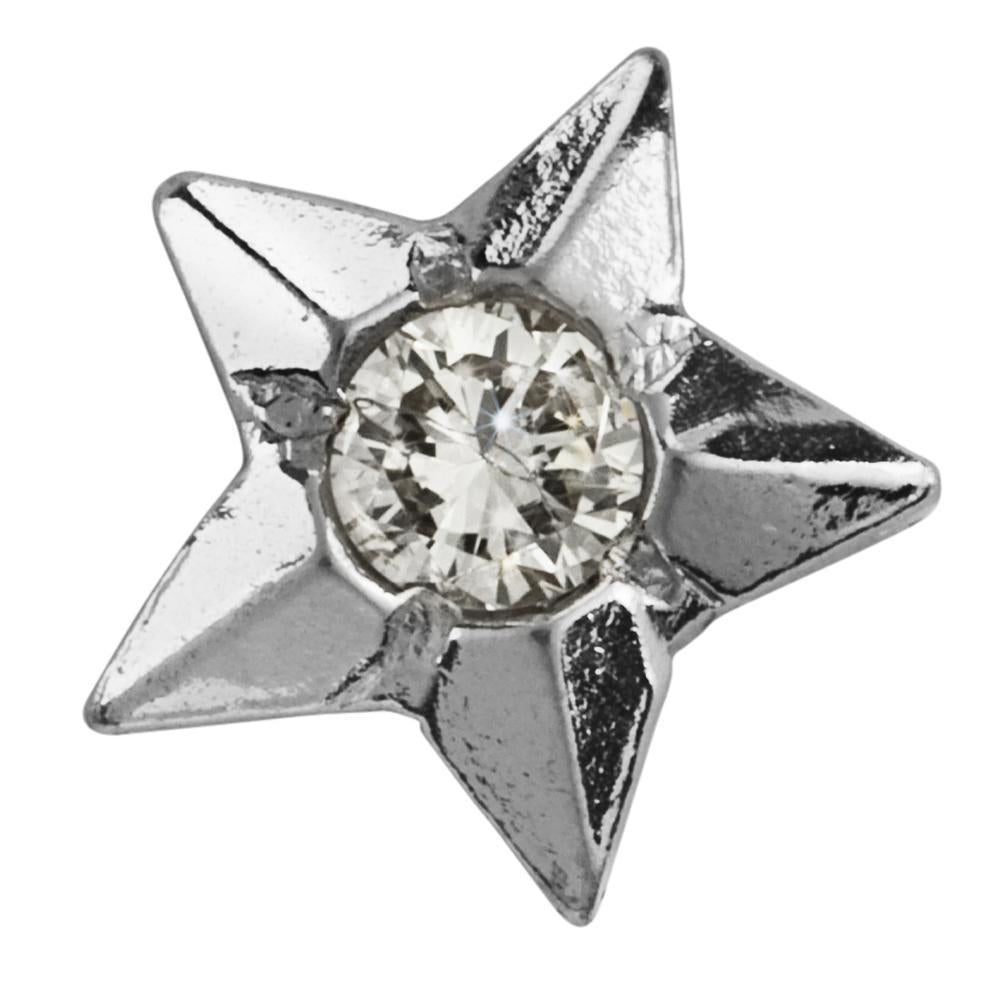Star Tooth Gem with Diamond – 18k White Gold | Luxury Dental Jewelry